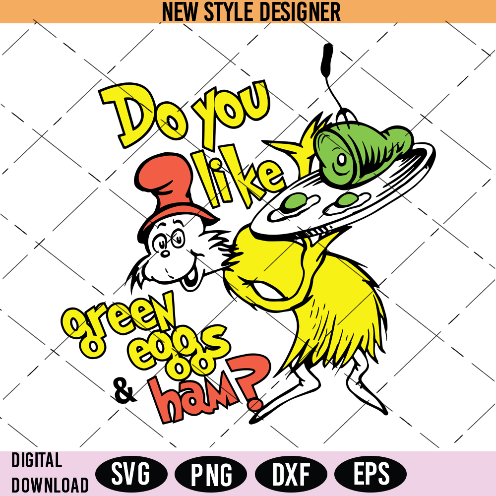 Green eggs and ham Svg Png, Dr Suess Svg, Cat In The Hat Svg | Inspire ...