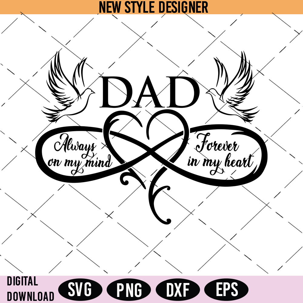 Dad memorial Svg Png, In Memory of Dad Svg, Dad in heaven Pn | Inspire ...