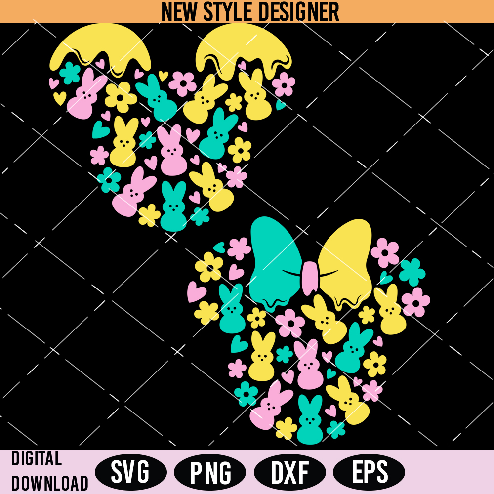 Mouse Head Easter Donuts Svg Png, Peeps Decor Svg, Disney ch | Inspire ...