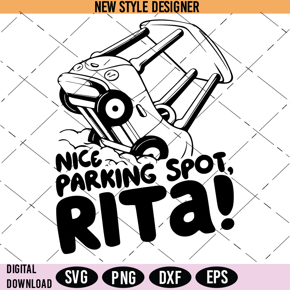 Bluey Grannies Nice Parking Spot Rita Svg, Bluey Svg, Cartoo - Inspire ...