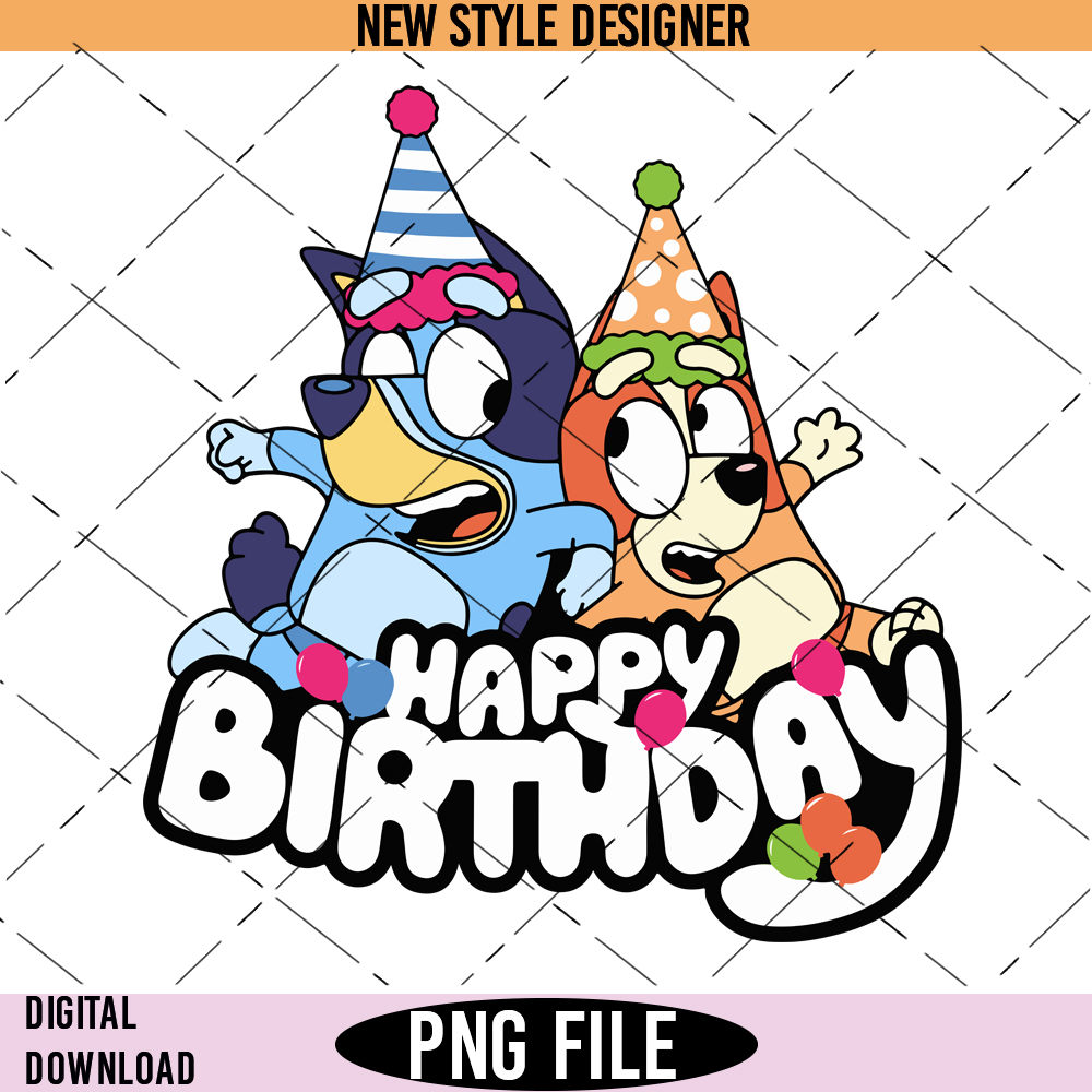 Bluey Happy Birthday Png, Bluey birthday Png, Cartoon birthd - Inspire ...