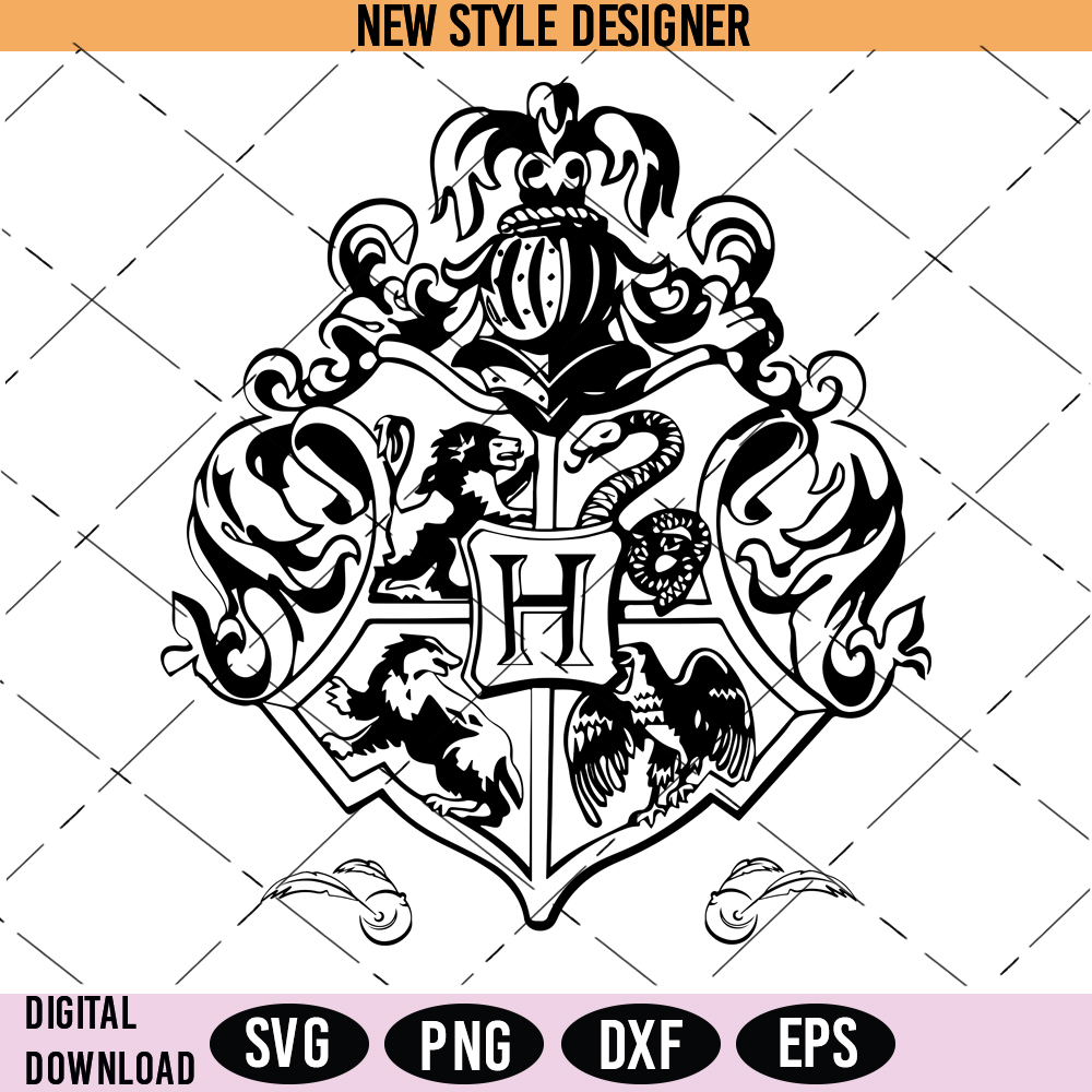 Hogwarts Shield Svg, Wizarding world Svg, Hogwarts crest Svg | Inspire ...