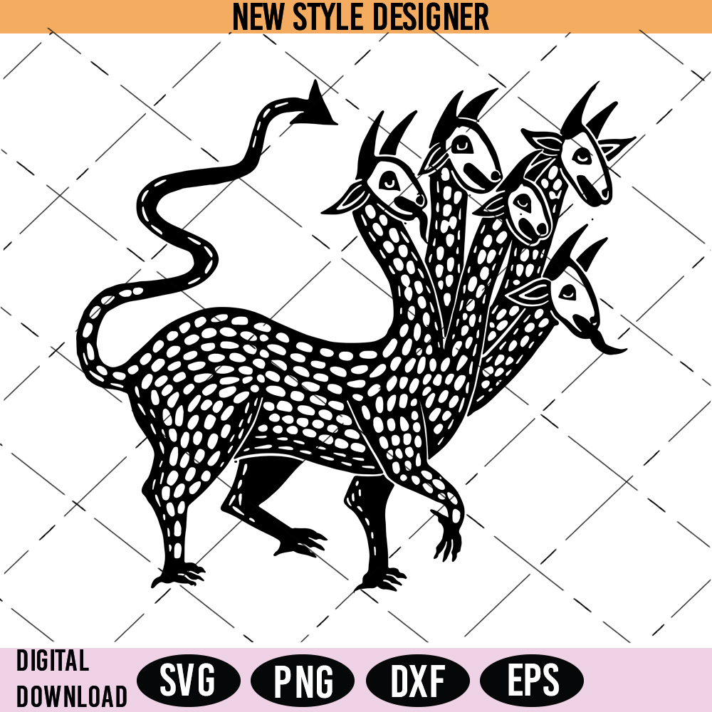 Mythical Creature SVG, Multi-headed creature Svg, Mythical b | Inspire ...