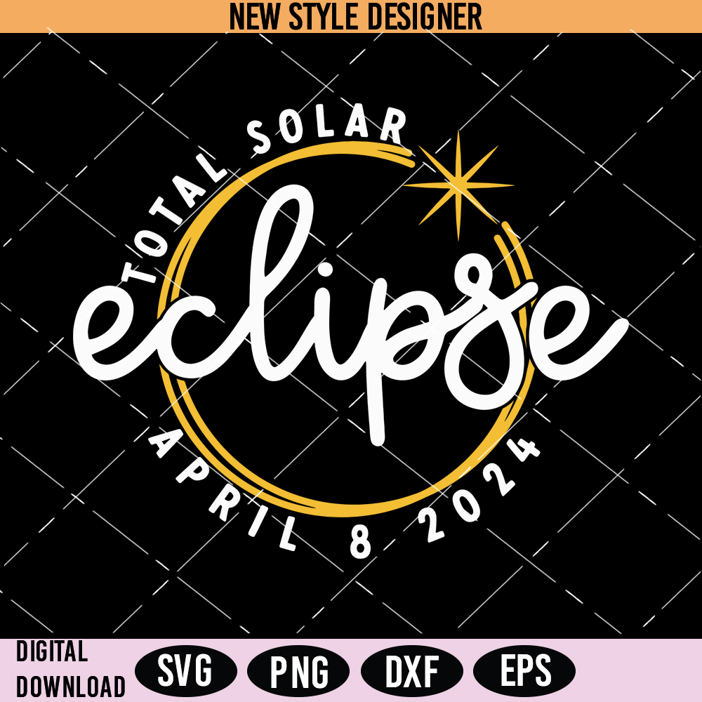 2024 Total Solar Eclipse April 8 Svg, solar eclipse Svg, ecl - Inspire ...