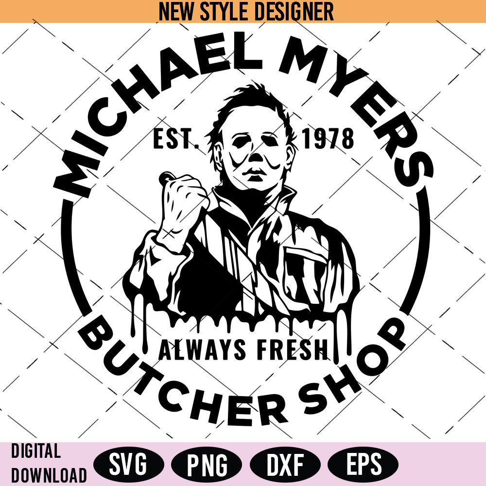 Michael Myers Butcher Shop Svg, Halloween Graphics, PNG, DXF - Inspire Uplift