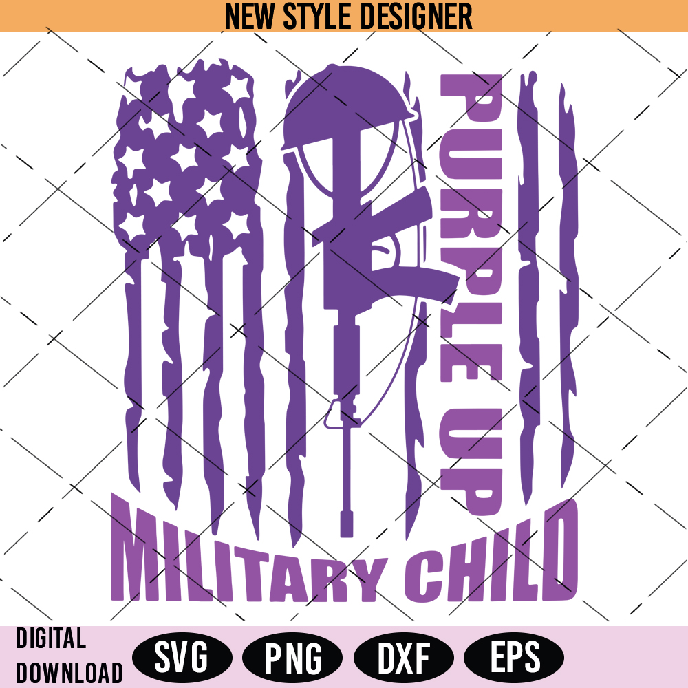 Purple Up Military Child Svg, Month of the Military Child Sv - Inspire ...