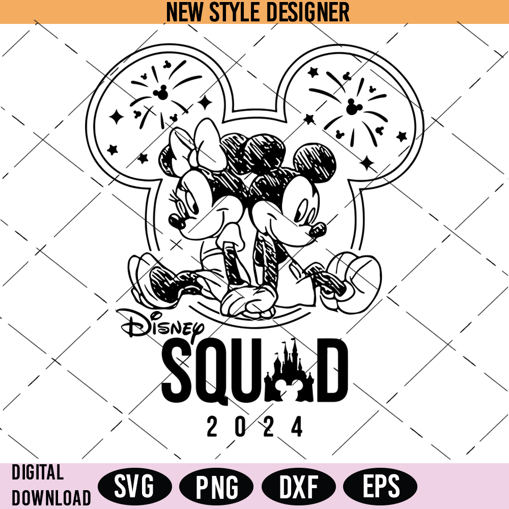 Family Squad 2024 Svg Png, Mouse and Friend Svg, PNG, DXF, E | Inspire ...