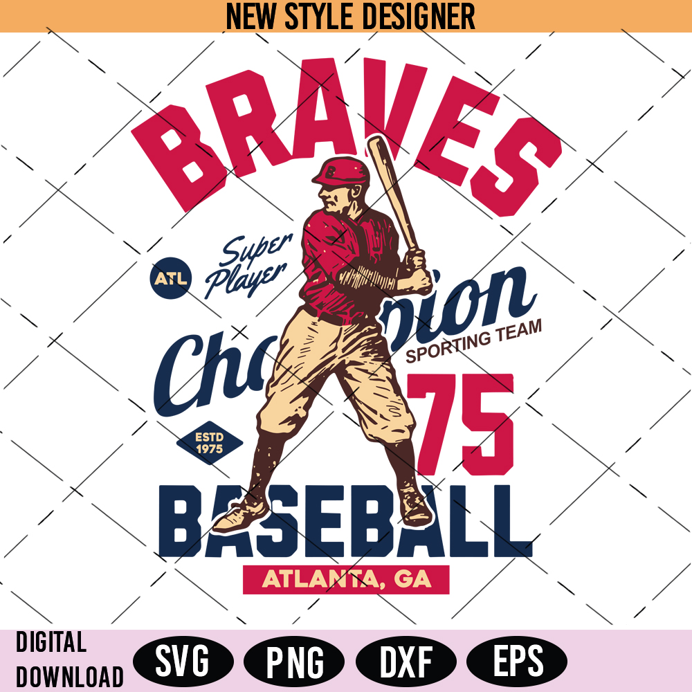 Atlanta Vintage Baseball Svg, ATL Braves Svg, Cut File Svg, | Inspire ...