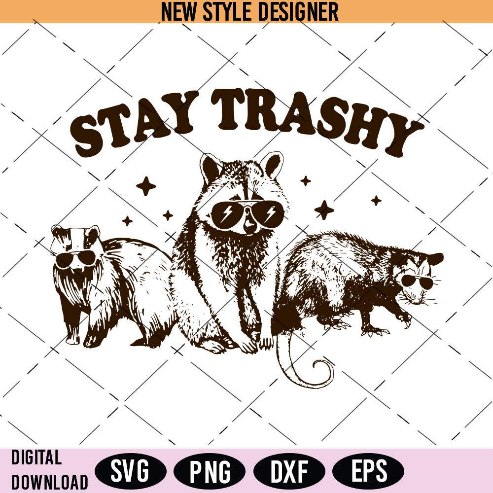 Stay Trashy Svg, Raccoon and opossum Svg, Trash squad Svg, C | Inspire ...