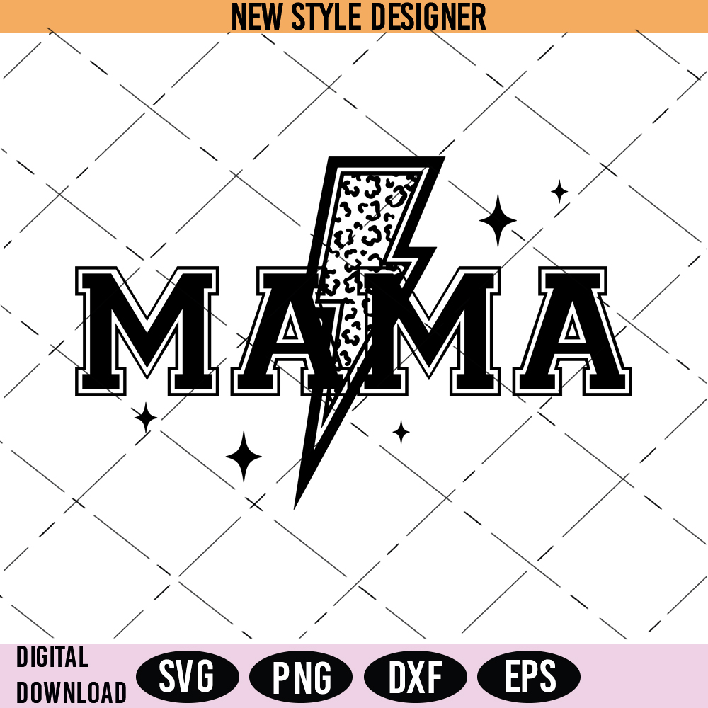Mama Lightning Bolt Svg, Mothers Day Svg, Silhouette Art, Cu | Inspire ...