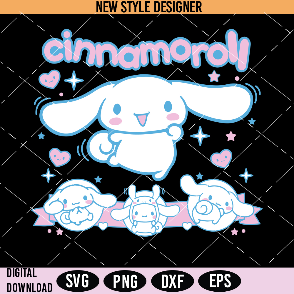 Kawaii Bunny CINNA Svg, kitty roll Svg, PNG, DXF, EPS, Cricu - Inspire ...