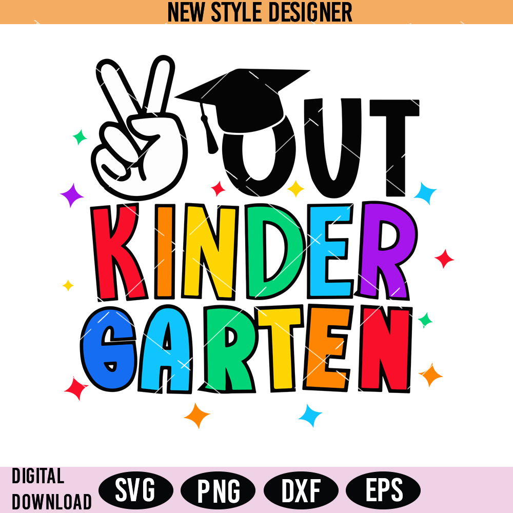 peace out kindergarten svg - Inspire Uplift