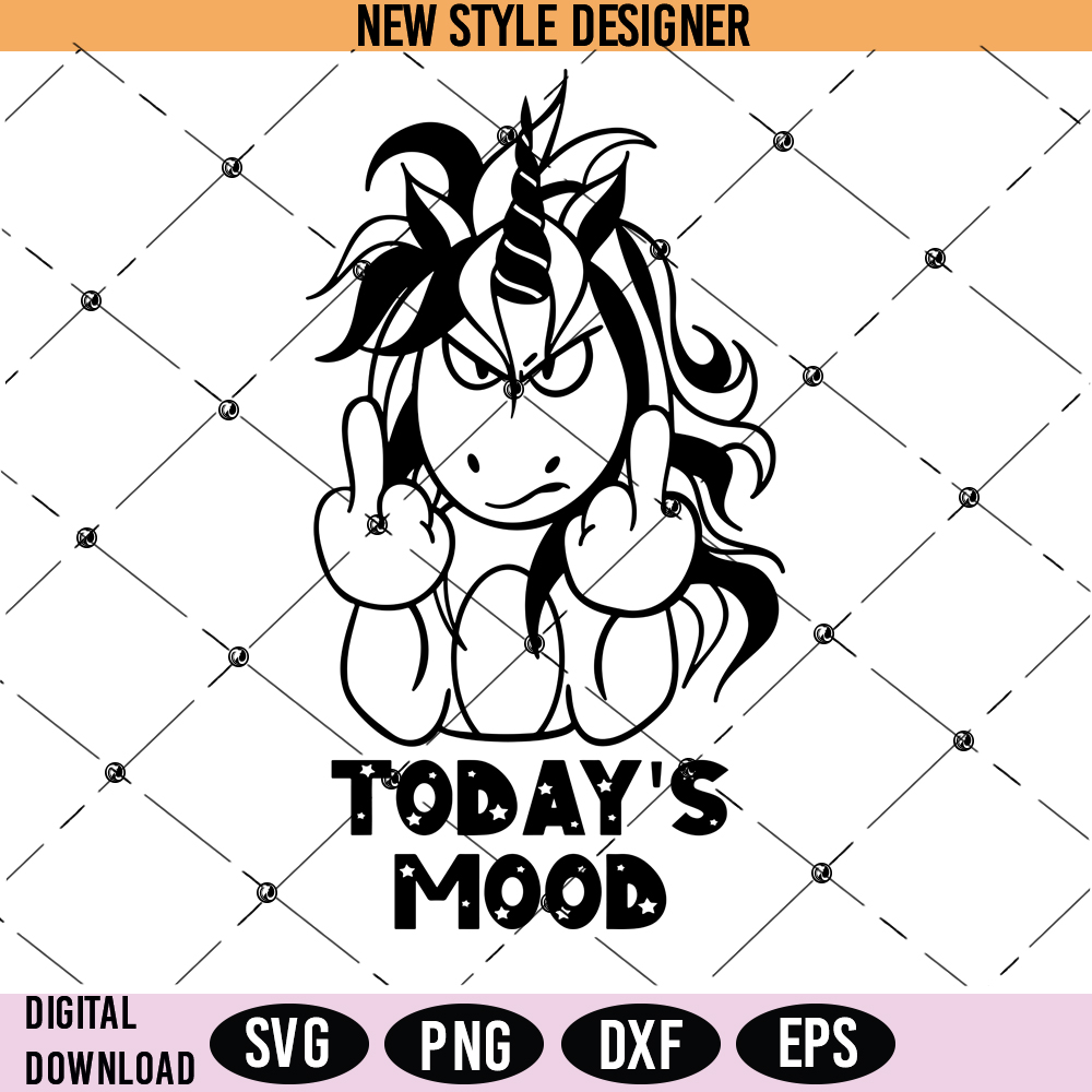 Unicorn Today Mood Svg Png, Funny Unicorn Svg, Moody Unicorn | Inspire ...