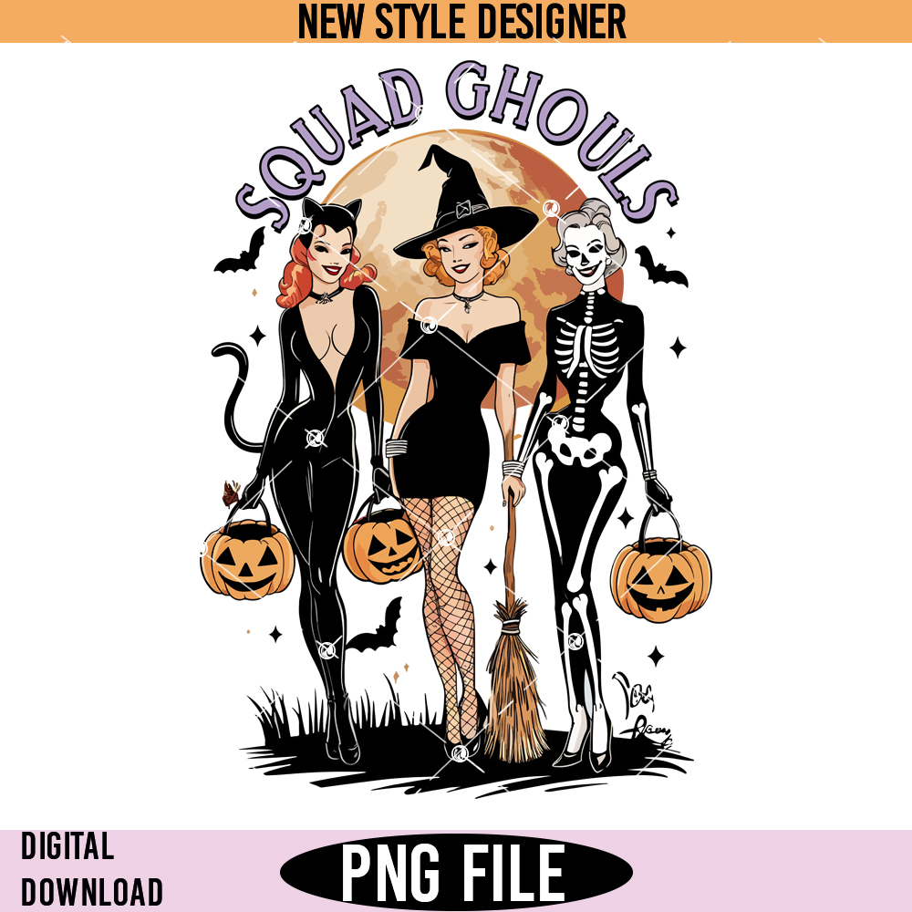Squad ghouls Halloween Png, Spooky season png, Instant Downl | Inspire ...