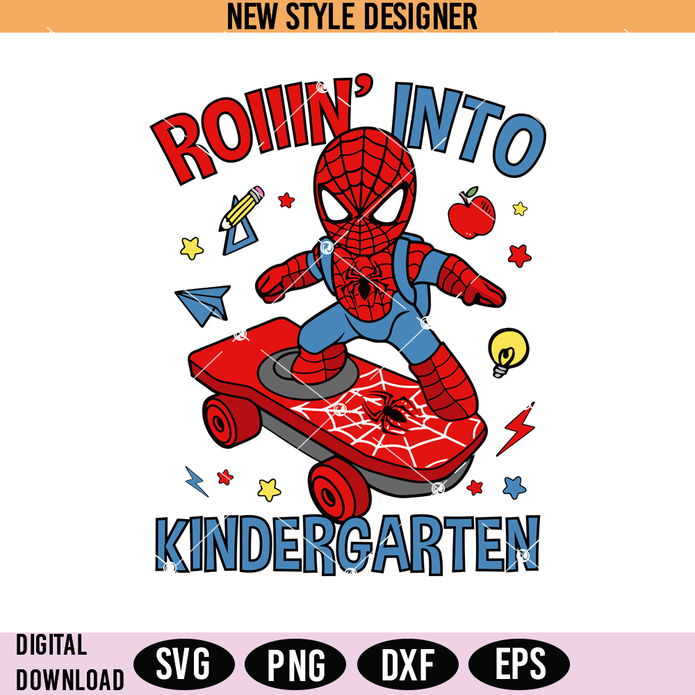 Rollin' Into Kindergarten Cartoon Svg, Back To School Svg, S | Inspire ...