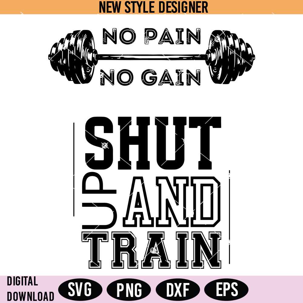 No Pain No Gain Svg | Inspire Uplift