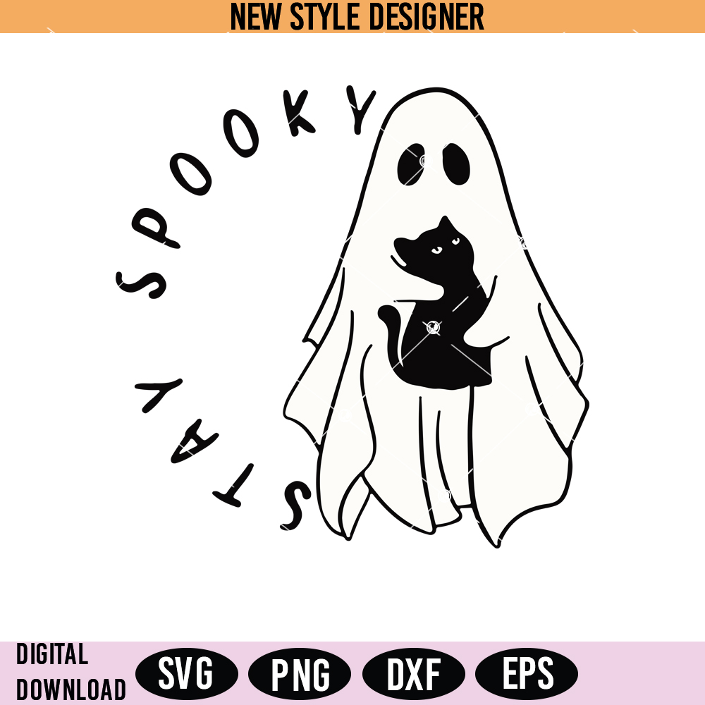 Stay Spooky SVG PNG, Funny Halloween Svg, Cute Ghost svg, bo | Inspire ...