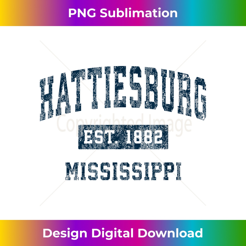 Hattiesburg Mississippi MS Vintage Sports Design Navy Print | Inspire ...
