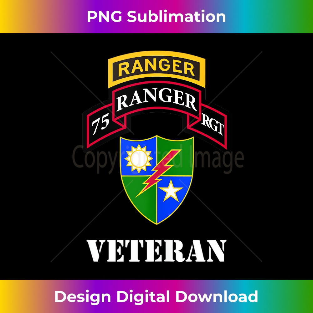US Army Ranger - 75th Regiment with Tab - Veteran Black Tank | Inspire ...