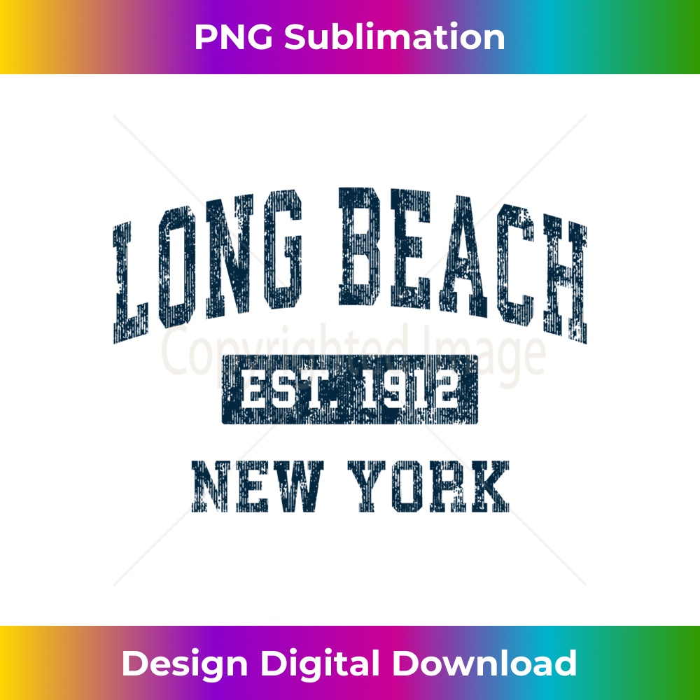 Long Beach New York NY Vintage Sports Design Navy Print Long | Inspire ...