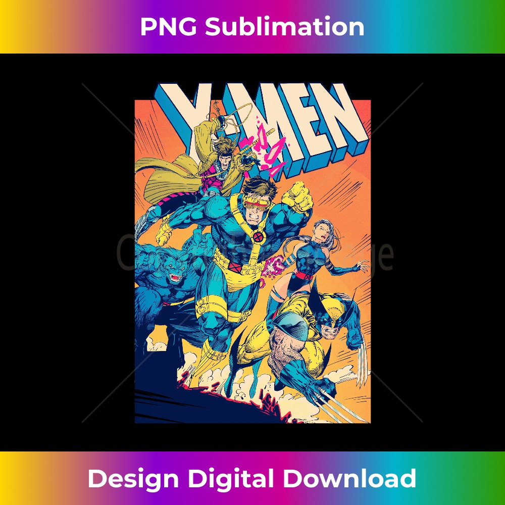 Marvel X-Men Team Rushing Into Battle Vintage Comic Cover Lo | Inspire ...