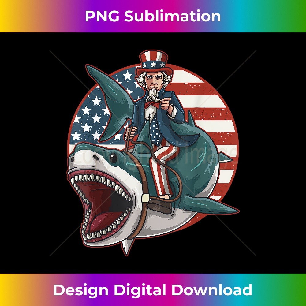 Uncle Sam Riding Great White Shark 4th of July Light - PNG T | Inspire ...