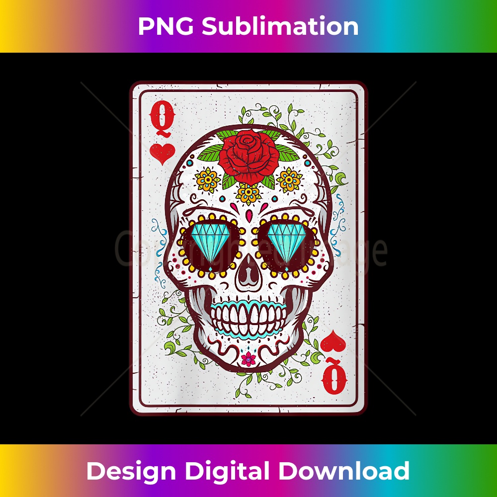 Womens Queen Hearts Floral Rose Playing Card Sugar Vintage S | Inspire ...