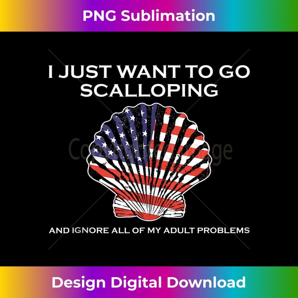 Adult Problems American Flag Scallop Hunting Scalloping - De | Inspire Uplift