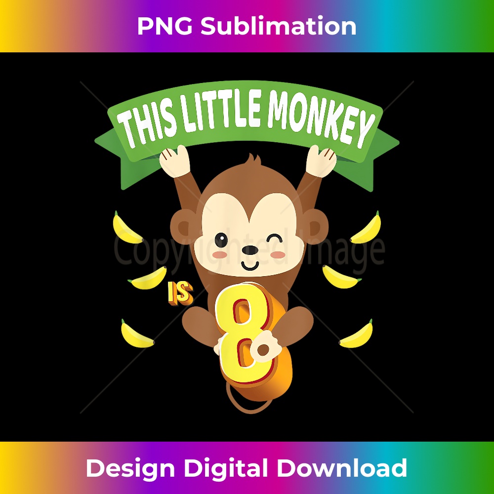 This Little Monkey Is 8 Years Old Kid 8th Birthday Monkeys - | Inspire ...