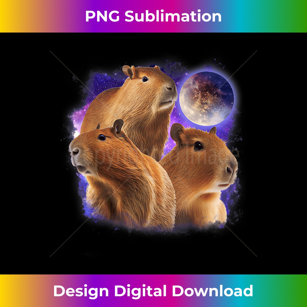 Full Moon Three Capybara Funny 3 Rodent Galaxy Capybaras - P | Inspire ...