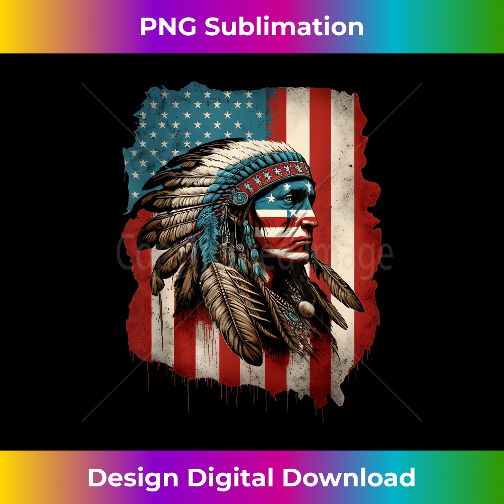Native American Indian Chief American USA Flag - Retro PNG S | Inspire ...