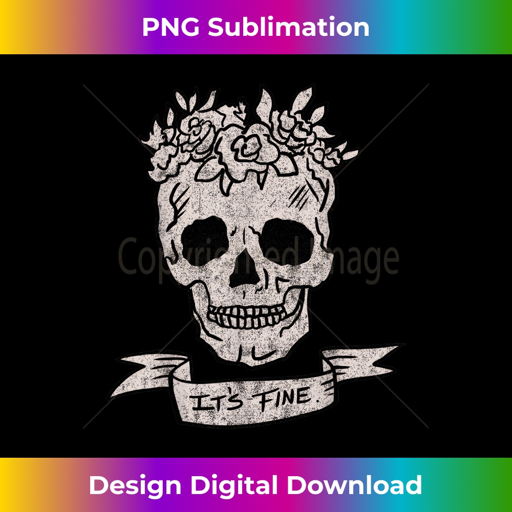 Floral Headdress Skull It's Fine Banner - PNG Transparent Su - Inspire ...