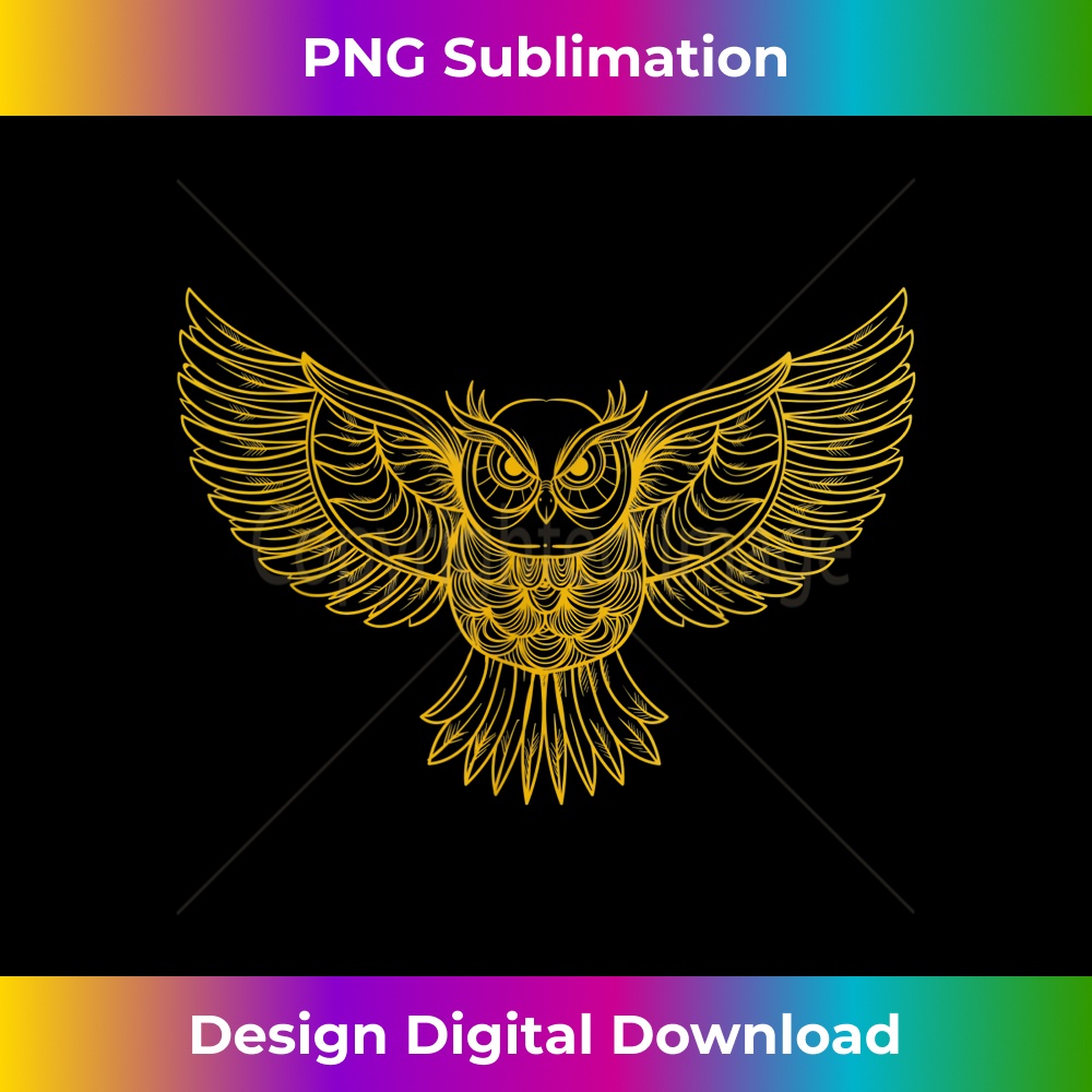 Wings Wide Golden Owl 1 - Signature Sublimation PNG File | Inspire Uplift