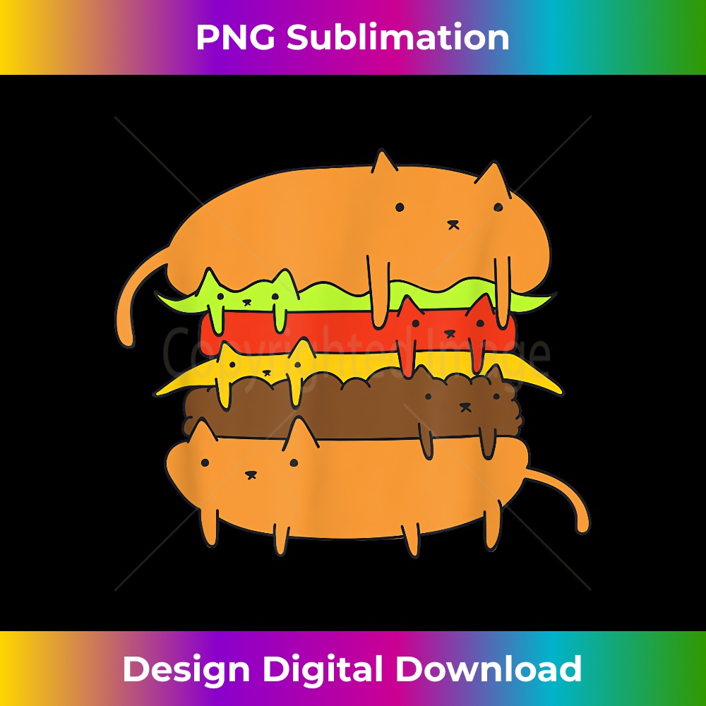 Cat Cheese Burger T - High-Resolution PNG Sublimation File | Inspire Uplift