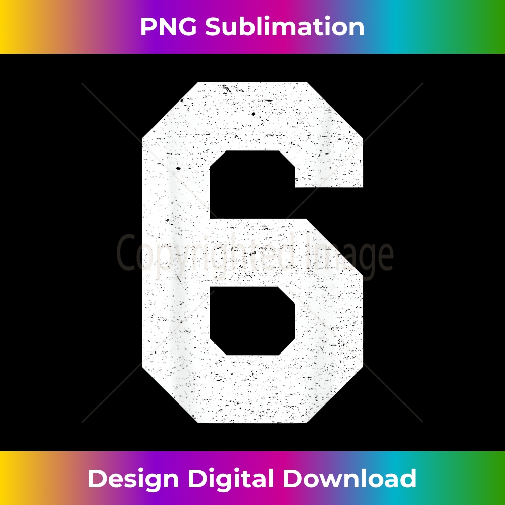 Jersey Uniform Number 6 Block Lettering - High-Quality PNG S - Inspire ...