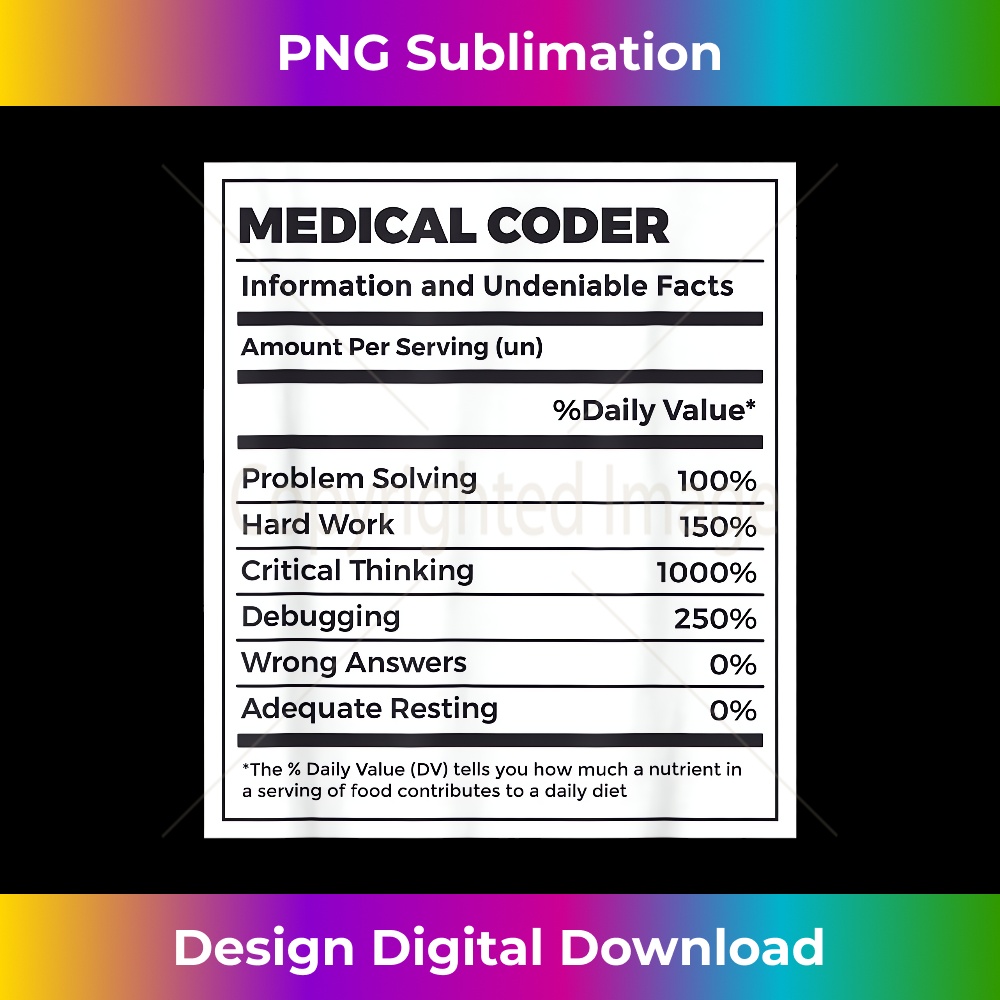 Funny Coding Medical Coder Nutrition Facts - PNG Transparent - Inspire Uplift