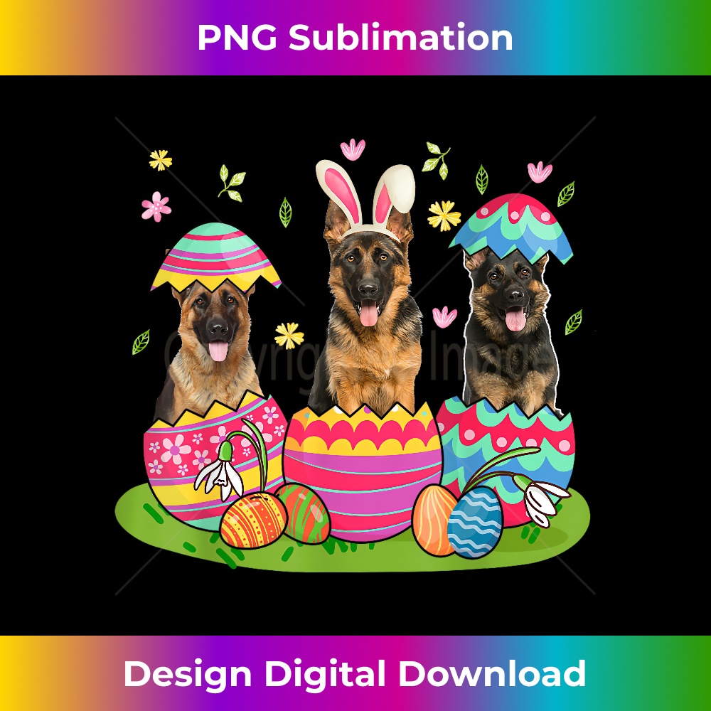 Three Bunny German Shepherd Inside Easter Egg Happy Easter - | Inspire ...
