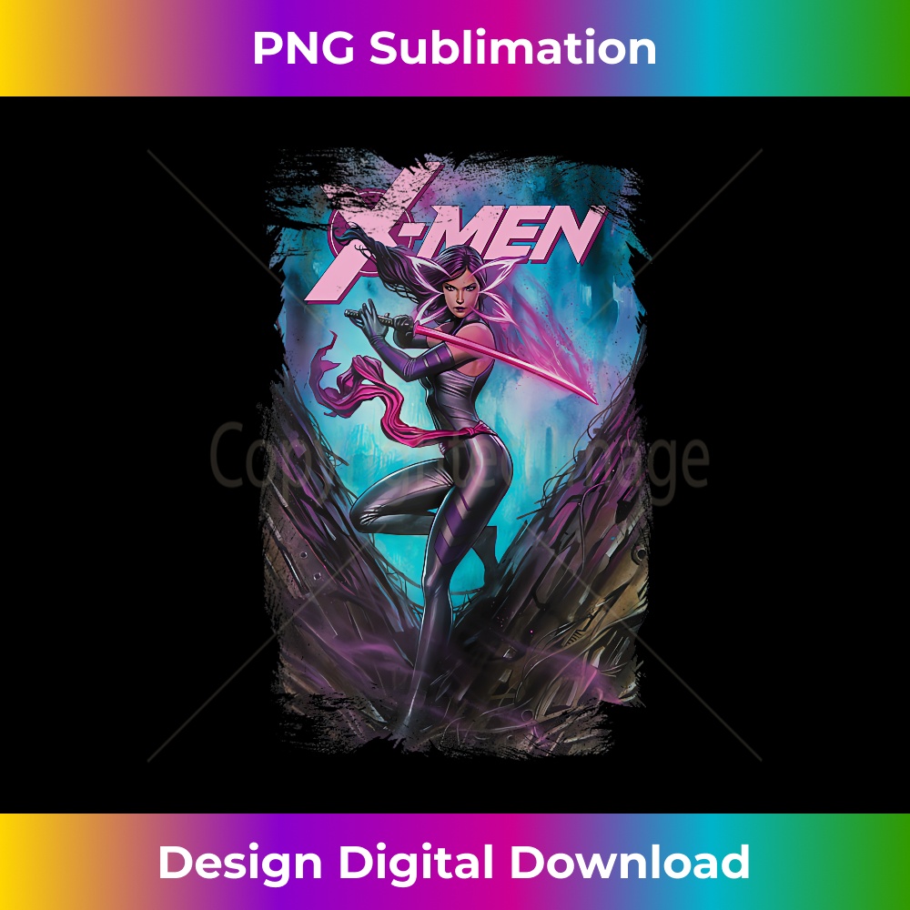 Marvel X-Men Psylocke Wielding Sword Vintage Poster Tank Top | Inspire ...