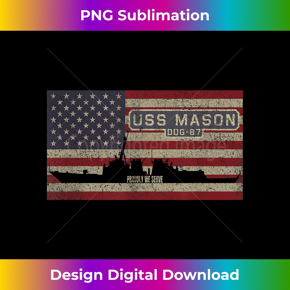 USS Mason DDG-87 Destroyer Ship USA Flag - Instant PNG Subli | Inspire ...