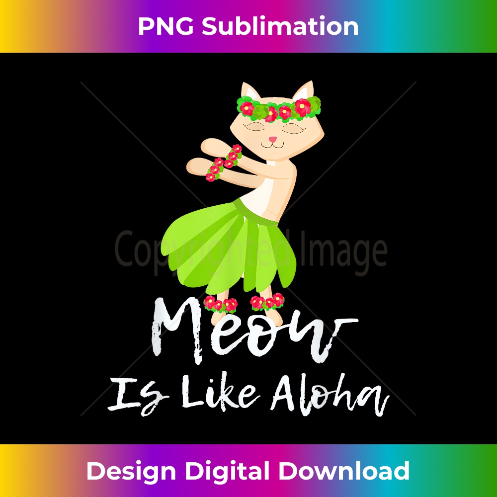 Meow Is Like Aloha Cat Hawaiian Dance Hula Kitty - Digital S | Inspire ...