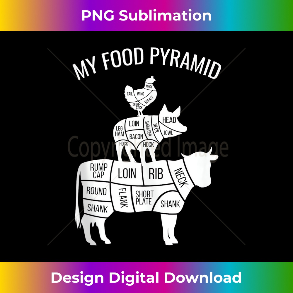 My Food Pyramid Funny Carnivore Cow Pig Chicken Tank Top 1 - | Inspire ...