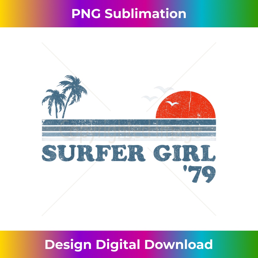 Vintage Surfer Girl Surfing Beach Retro Sunset Surf 70s Gift | Inspire ...