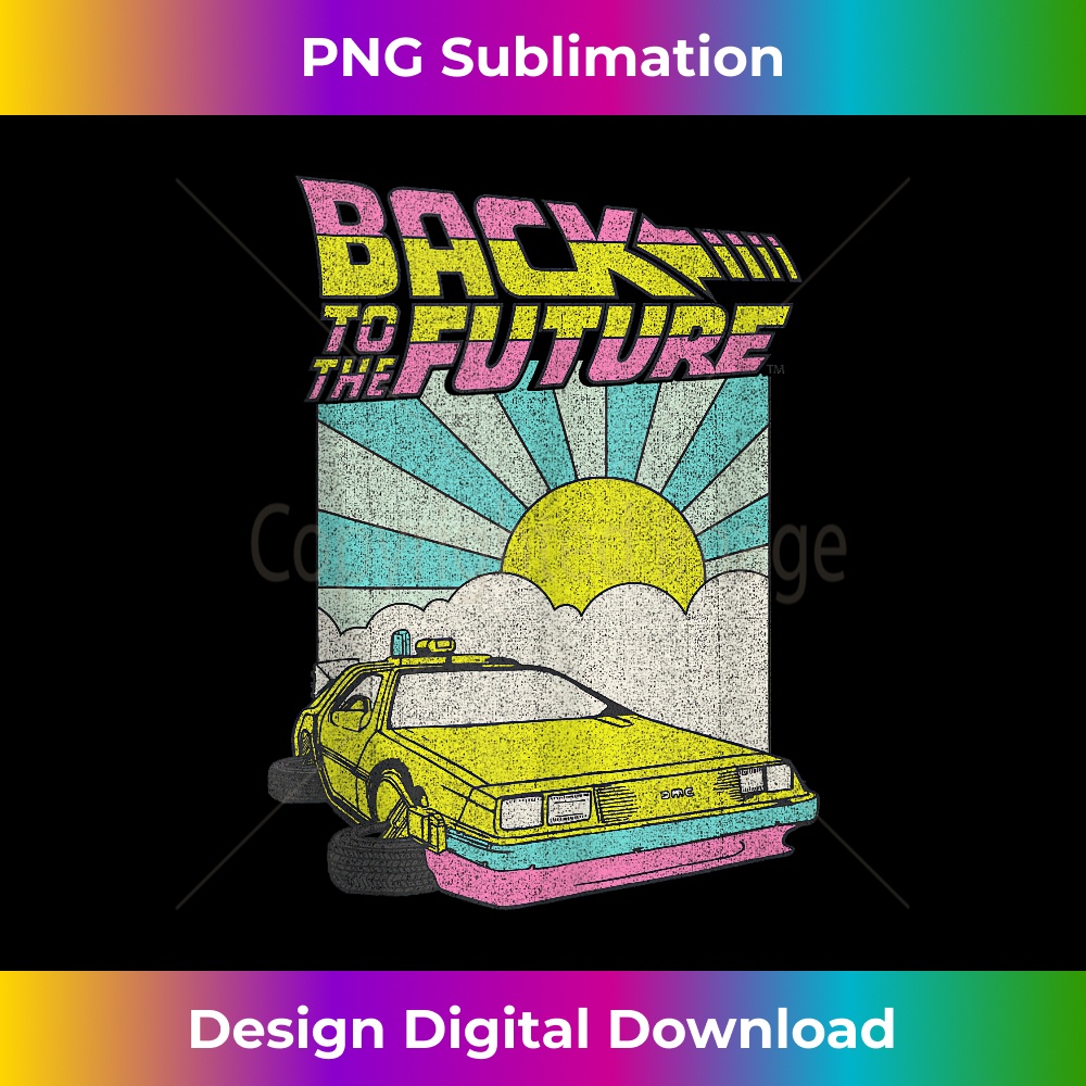 Back To The Future DeLorean Sunrise Cartoon Tank Top - Insta | Inspire ...