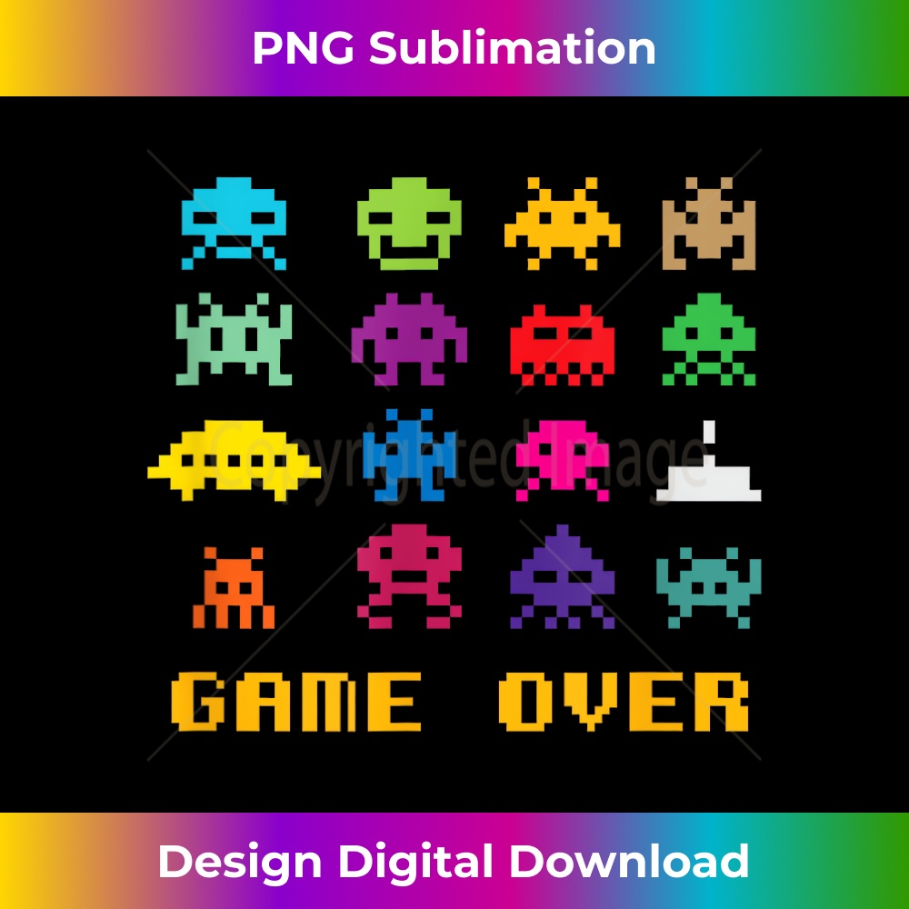 Game Over retro alien invaders tshirt 80s 8-bit video game 1 | Inspire ...