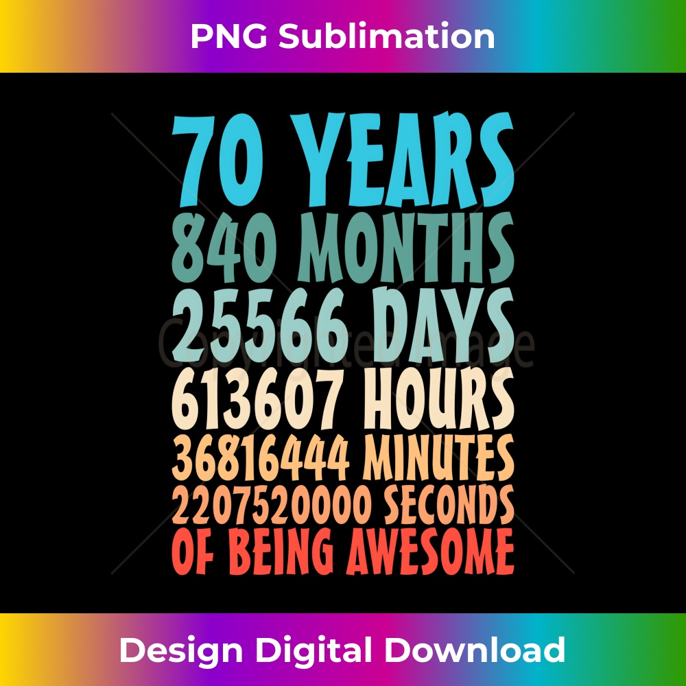 70th Birthday Countdown Turning Age 70 Years Old Slogan - In | Inspire ...