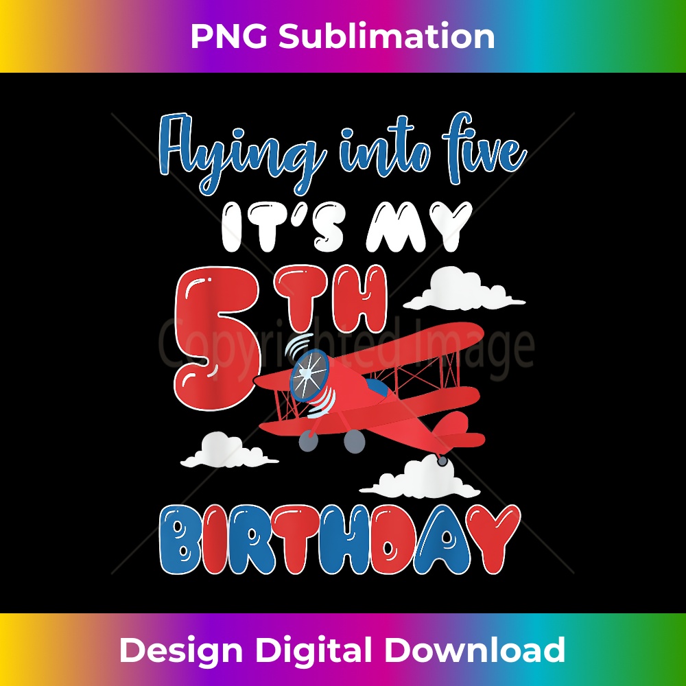 Flying Into Five It's My 5th Birthday Airplane 5 Yrs Old Kid | Inspire ...
