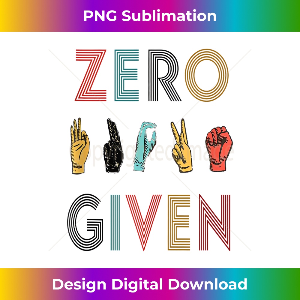 Funny Rude Zero Fucks Given Sign Language ASL Vintage Deaf - | Inspire Uplift