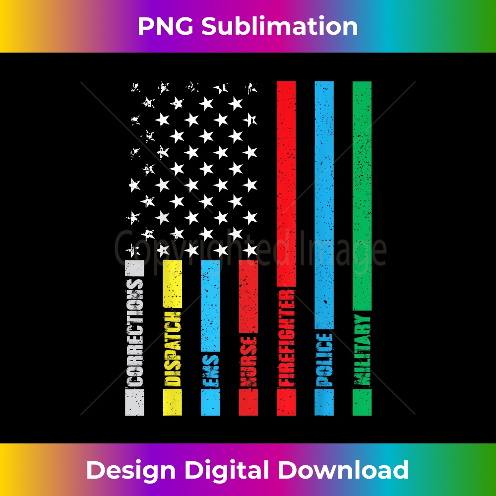 First Responders American Flag Patriotic Emergency Services | Inspire ...
