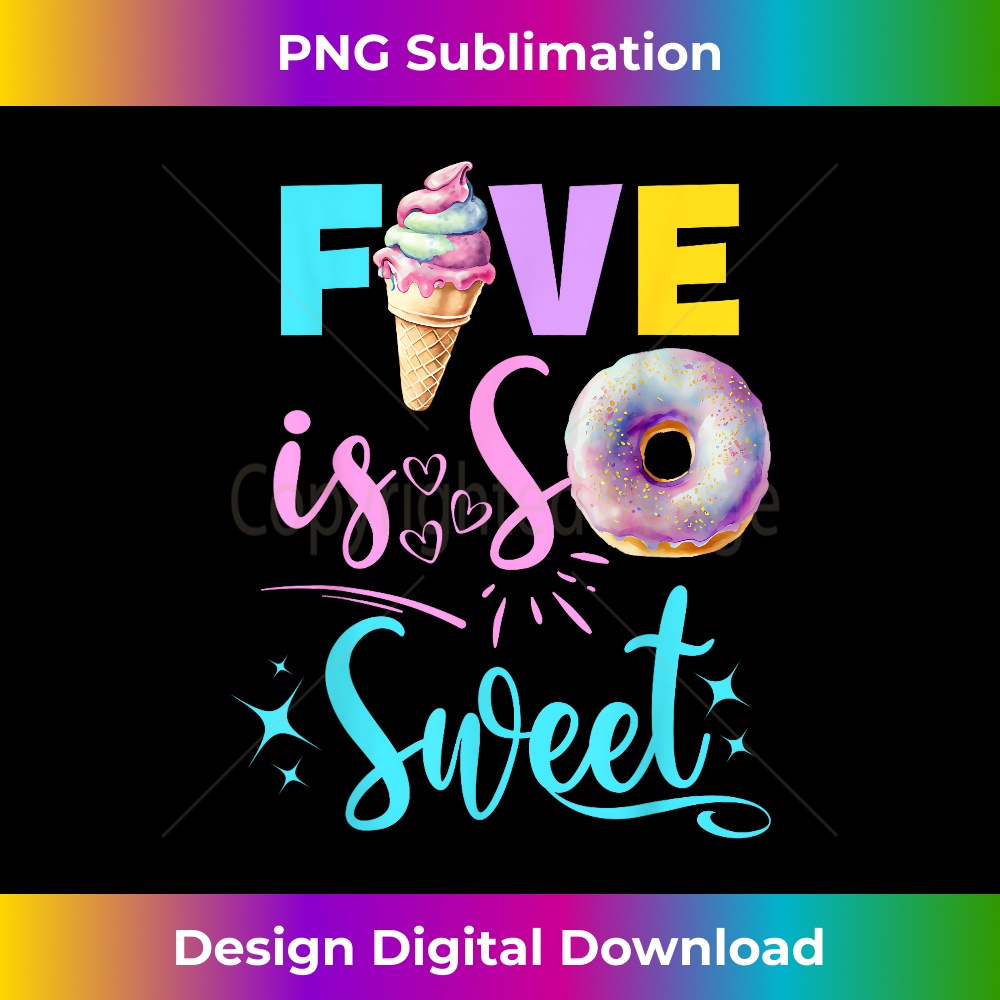 Five is So Sweet Ice-Cream Donut Theme Girl 5th Birthday - P | Inspire ...