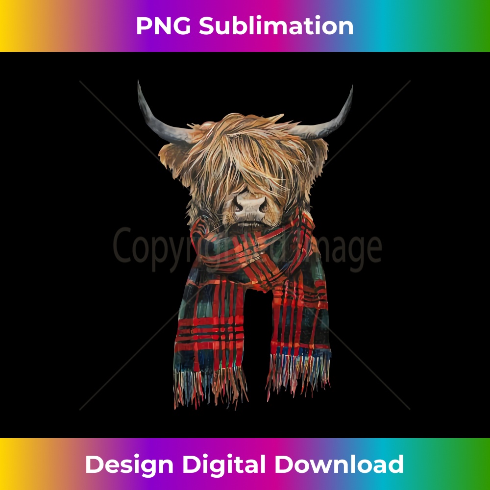 Cute Highland Cow Wearing Buffalo Plaid Scarf Farming Farmer | Inspire ...